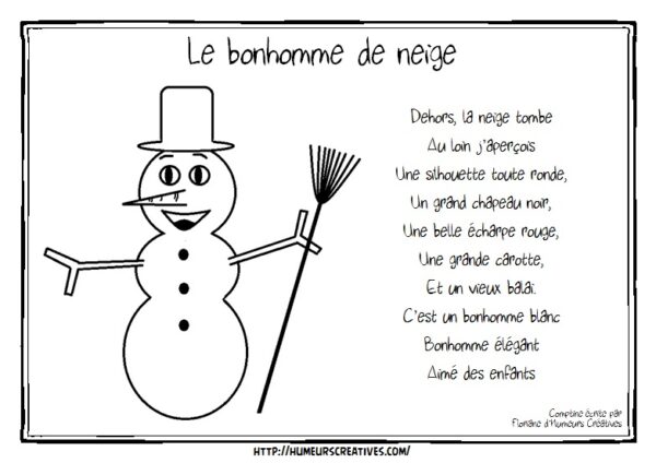 Comptine Le bonhomme de neige