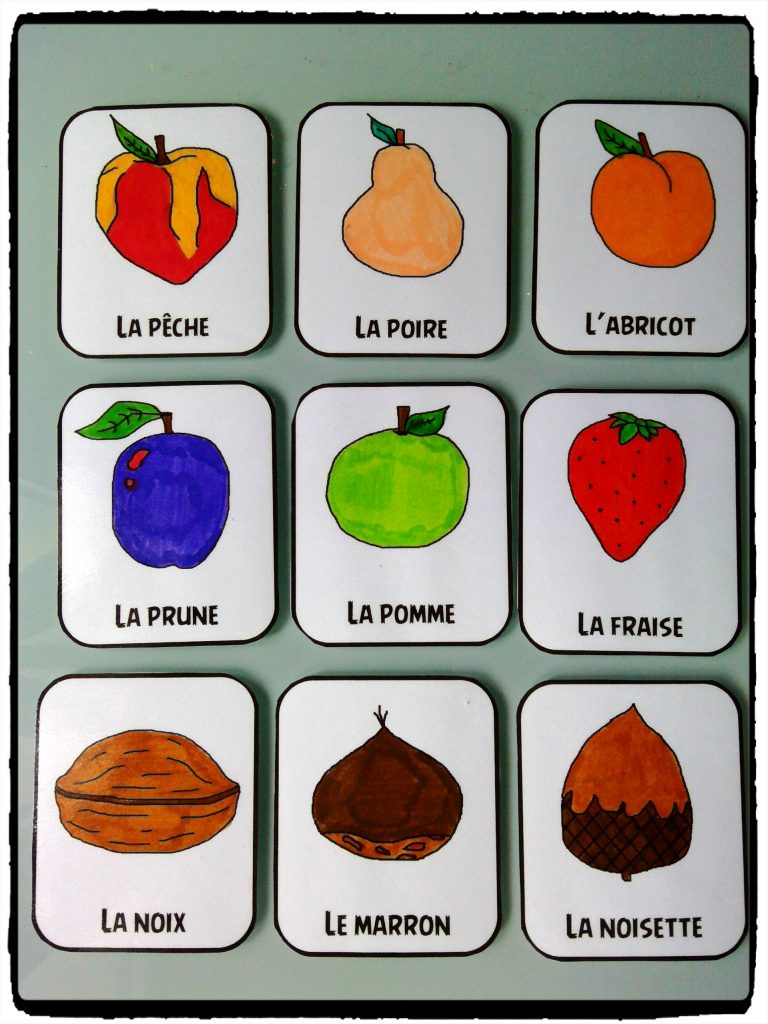 Cartes sur les fruits