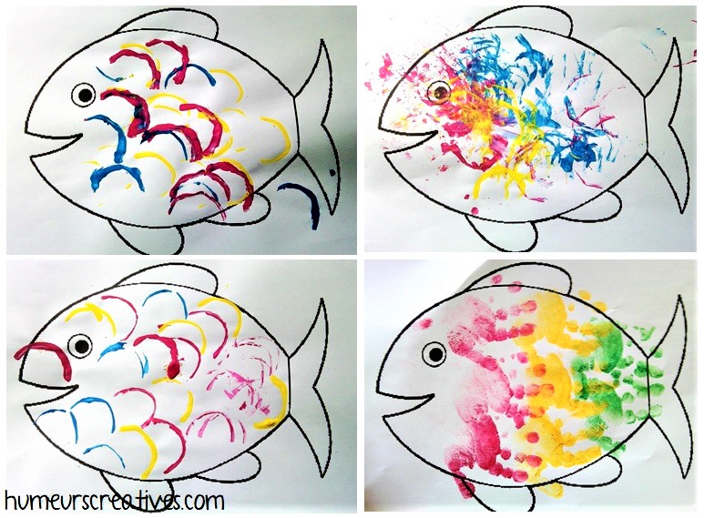 Poisson d'avril avec empreintes de rouleau en carton