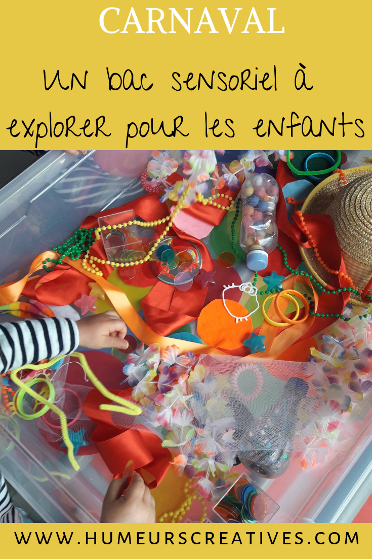 Bac sensoriel pour enfants : aux couleurs du Carnaval